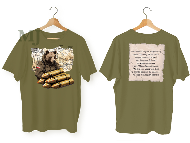 Koszulka T-shirt Miś Wojtek Khaki Khaki | Sklep militarjach.pl